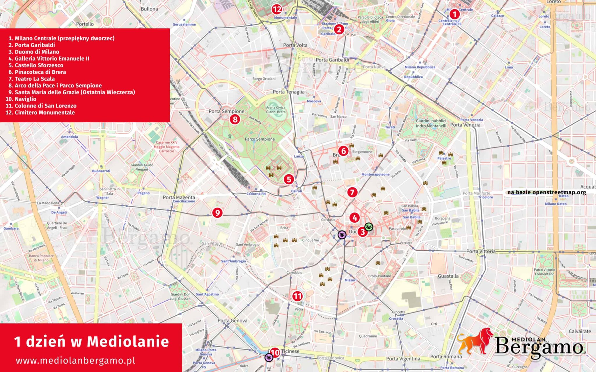 1 dzień w Mediolanie. Co zobaczyć w jeden dzień? Mediolan, plan ...