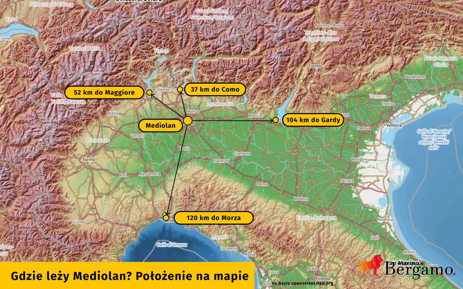 Gdzie jest Mediolan? Gdzie leży Mediolan, mapa i położenie ...